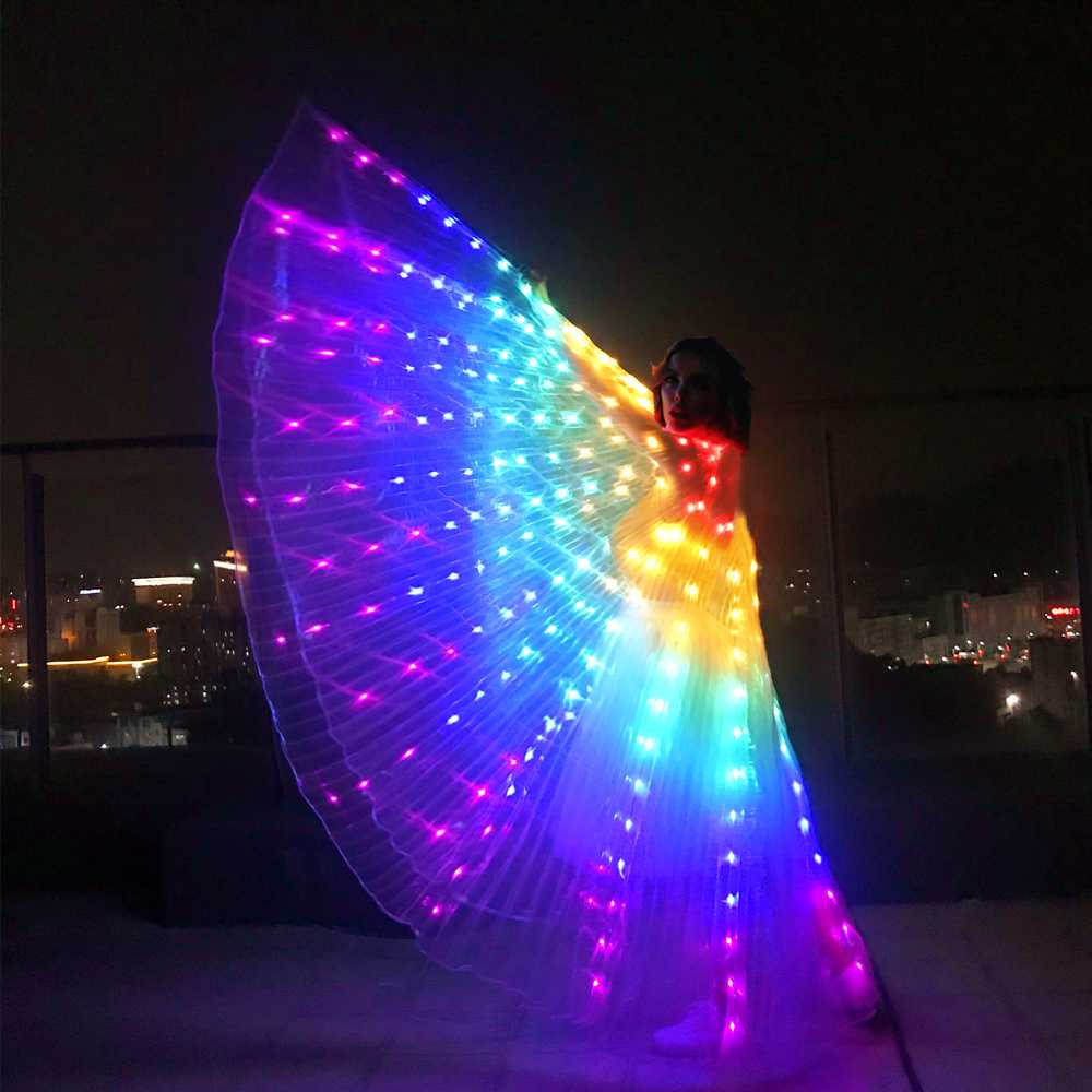 LED isis wings glow light up belly dance costumes（Rainbow ） – SHINYOU