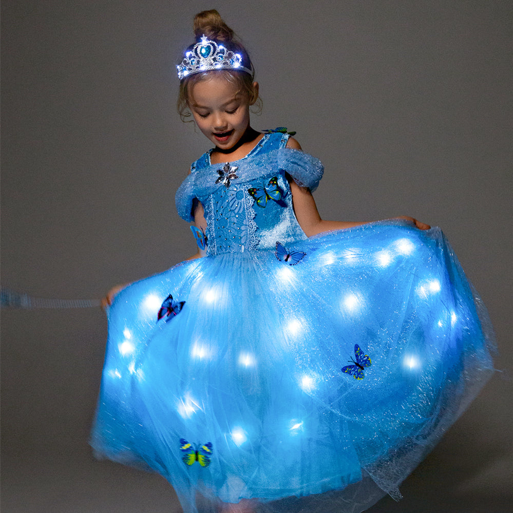 Girls Princess Dress LED Light UP Costume Dresses（2 color） – SHINYOU